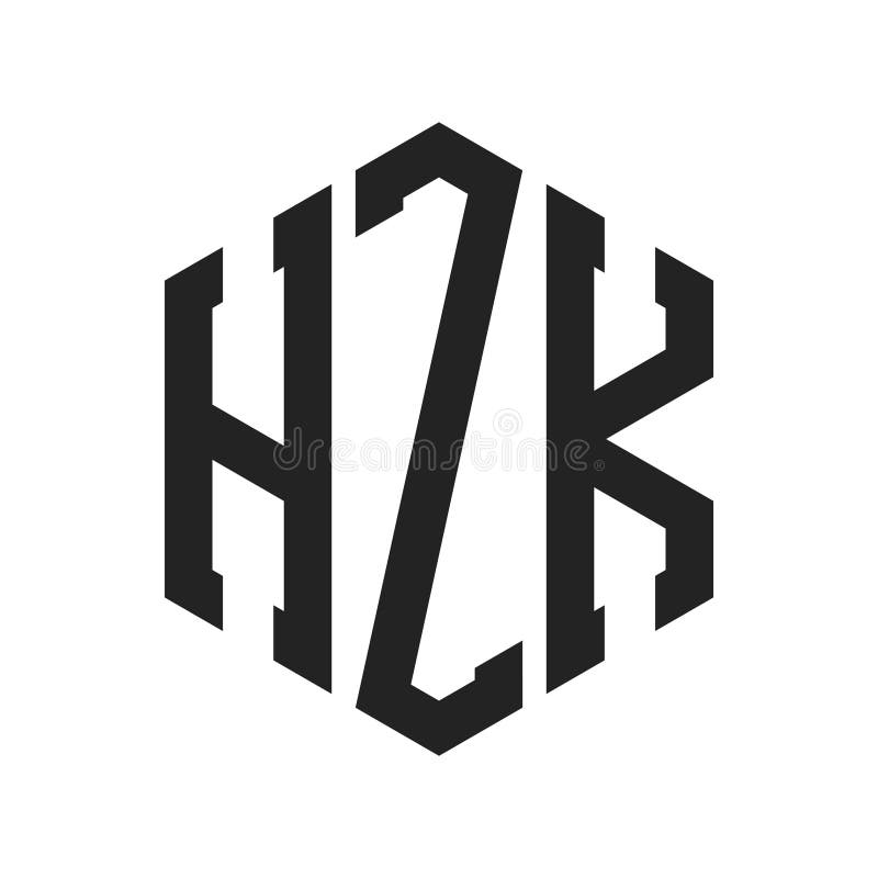 HZK Logo Design. Initial Letter HZK Monogram Logo Using Hexagon Shape Stock Illustration ...