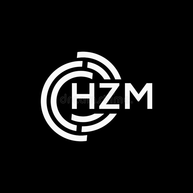 HZM Letter Logo Design on Black Background. HZM Creative Initials ...
