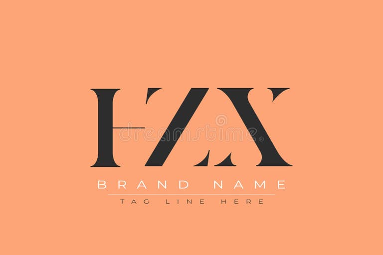 HZX Abstract Letter Logo Design Stock Vector - Illustration of element ...
