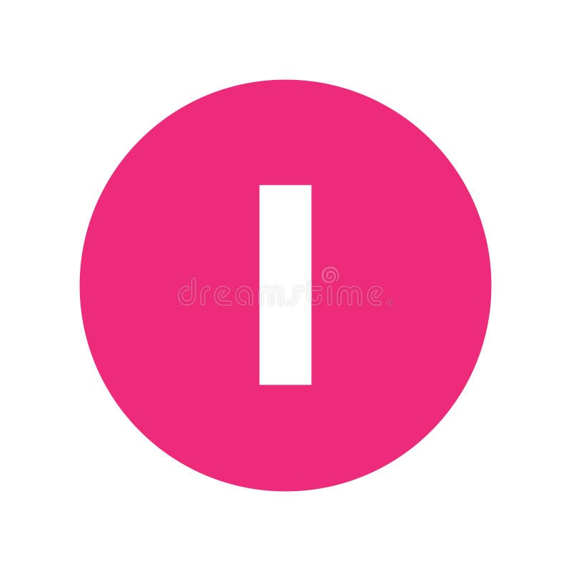 Letter I Logo Symbol in Pink Circle. Stock Vector - Illustration of ...
