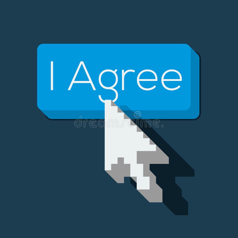 I Agree Button with Arrow Shaped Cursor Stock Illustration ...