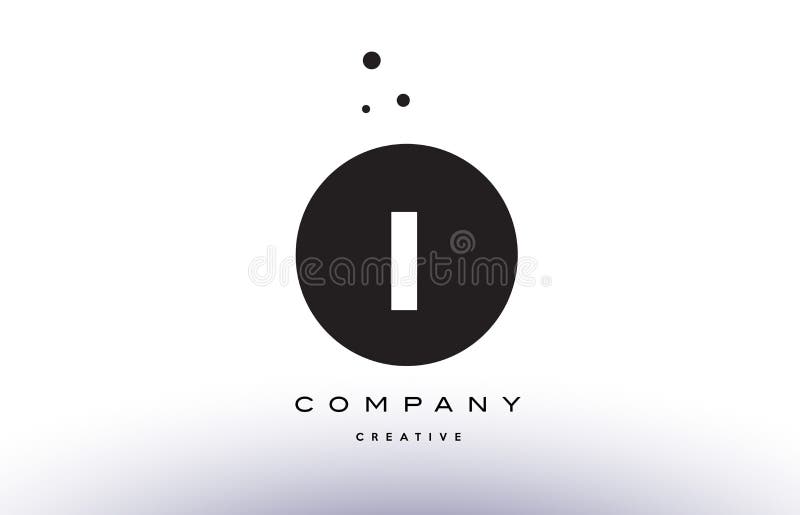 I Alphabet Letter Logo Icon Simple Black White Circle Dots Stock Vector ...