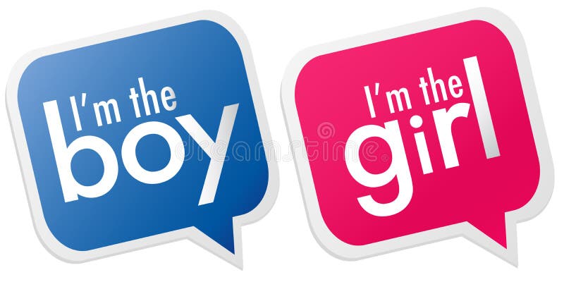 I am the Boy, I am the Girl Labels Stock Vector - Illustration of shape ...