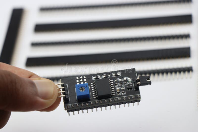 LCD Display Module with Header Pins, LCD 16x2 Module Isolated on White ...