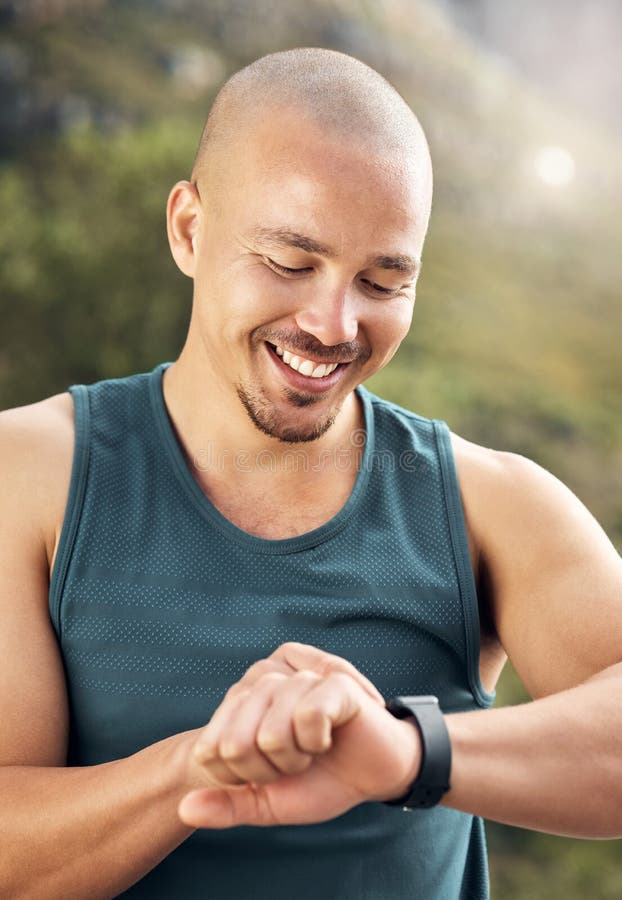 I Can Already so the Progress. a Young Man Checking His Watch while Out ...