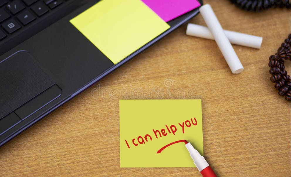 I Can Help You Sticky Note Pasted on the Office Table at the Office ...