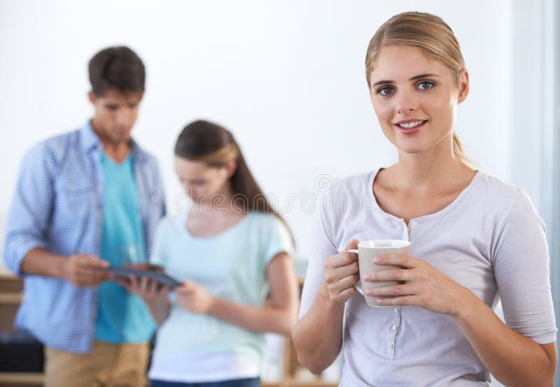 I Can Relax because My Team is so Awesome. Three Young Colleagues ...