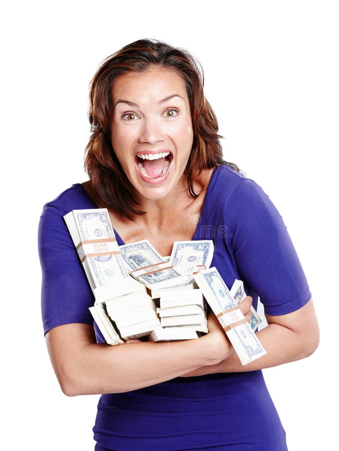 I Cant Believe I Won. Studio Portrait of a Woman in Her Mid-30s Looking ... I Cant Believe I Won. Studio Portrait of a Woman in Her Mid-30s Looking ...