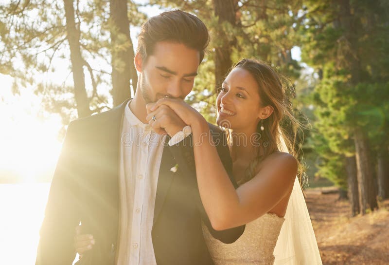 I Cant Imagine Being with Anyone Else. an Affectionate Bride and Groom ...