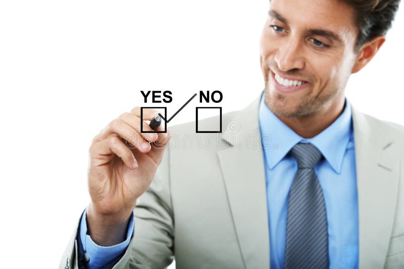 I always Choose Yes. Concept Studio Shot of a Young Businessman ...