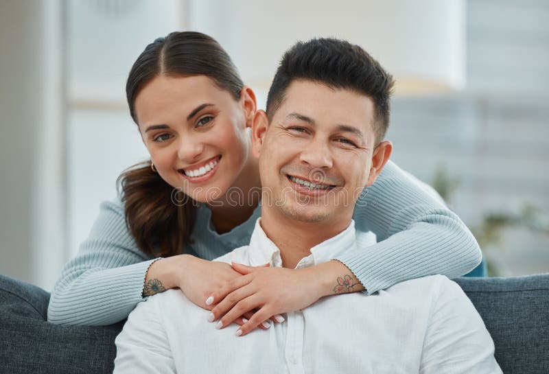 I Chose the Right Life Partner. a Young Couple Hugging. Stock Photo ...