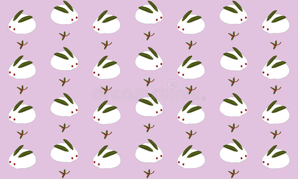 Snow Rabbit and Senryo Pattern Stock Vector - Illustration of font ...
