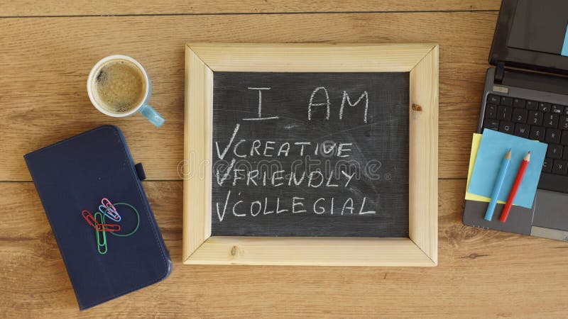 I am Creative, Friendly and Collegial Stock Image - Image of concept ...
