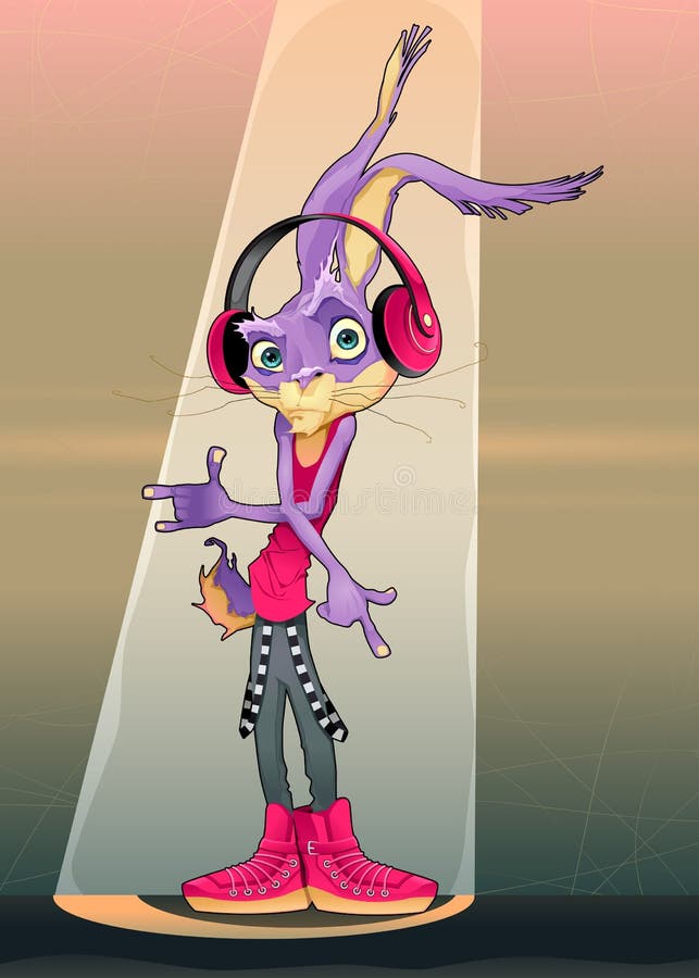 Cute Violet Alien with Three Eyes and Three Teeth - Funny Cartoon ...