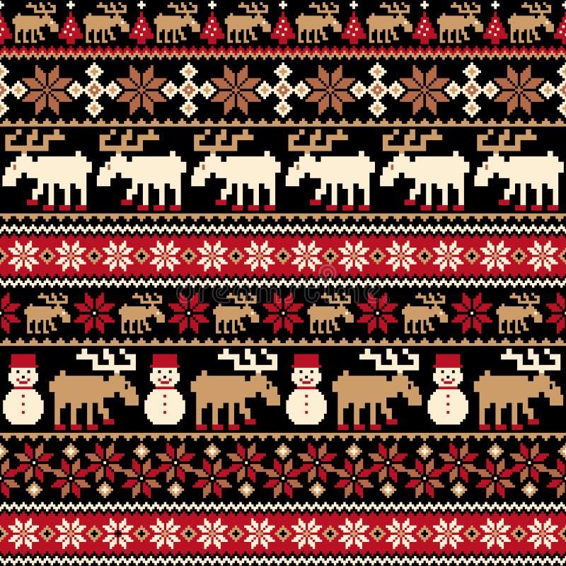 Seamless Pattern of the Good Nordic-style, Stock Vector - Illustration ...