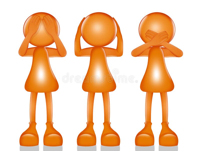 I Don`t See, Don`t Hear, Don`t Speak Stock Illustration - Illustration ...