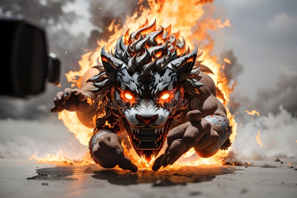 I Dont Know What is Burning Tiger Devil Stock Photo - Image of devil ...