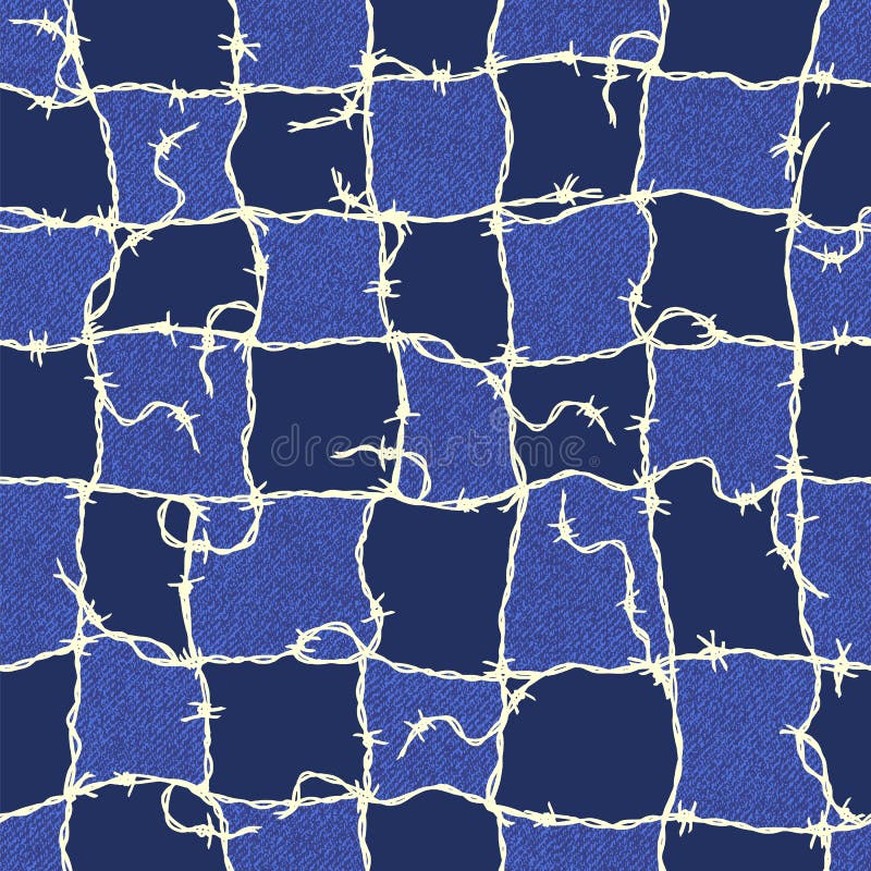 Seamlessly Continuous Barbed Wire Pattern, Stock Vector - Illustration ...