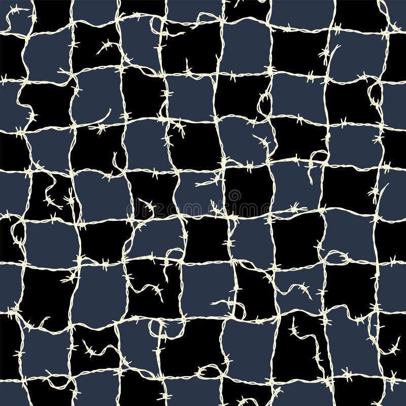 Seamlessly Continuous Barbed Wire Pattern, Stock Vector - Illustration ...