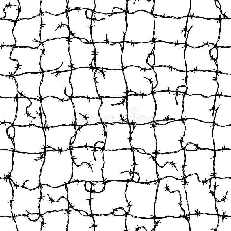 Seamlessly Continuous Barbed Wire Pattern, Stock Vector - Illustration ...