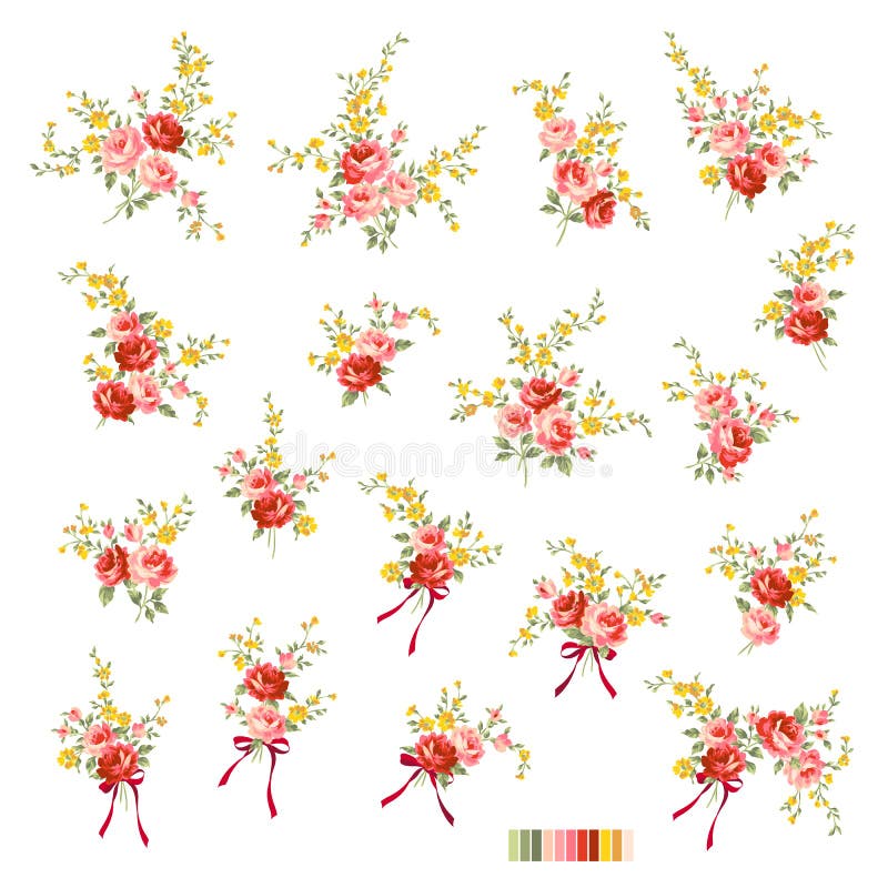 Beautiful Rose Illustration Material Collection, Stock Vector ...