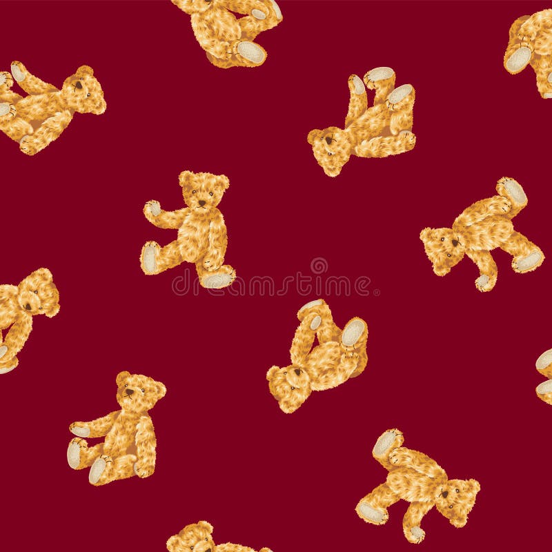 `I Drew a Cute Bear with Vector Material Seamlessly Continuous,` Stock ...