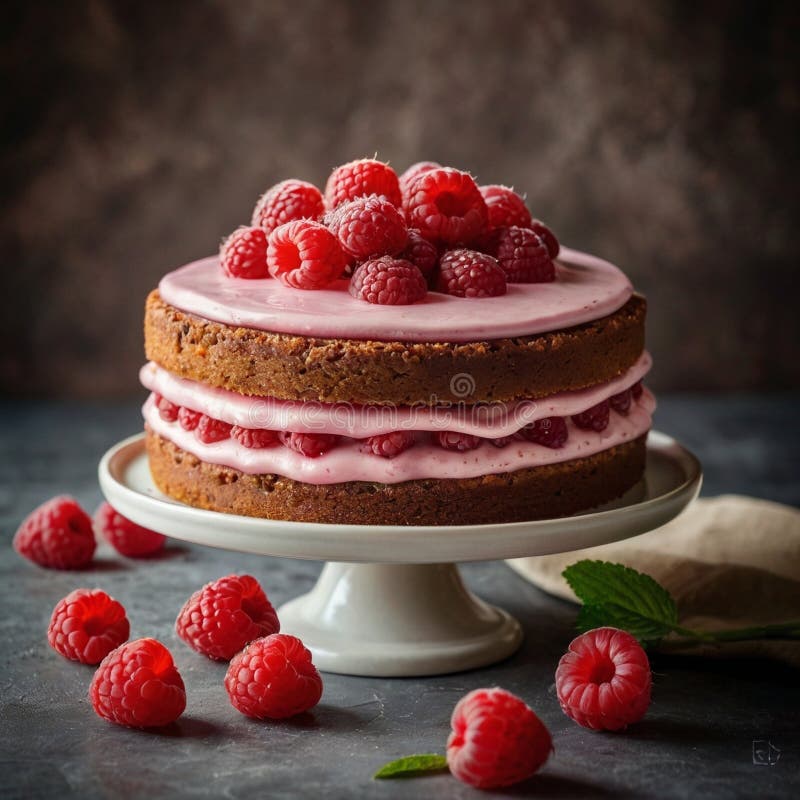 Delicious Tasty Raspberry Berry Fruit Cake Pie Stock Illustration ...