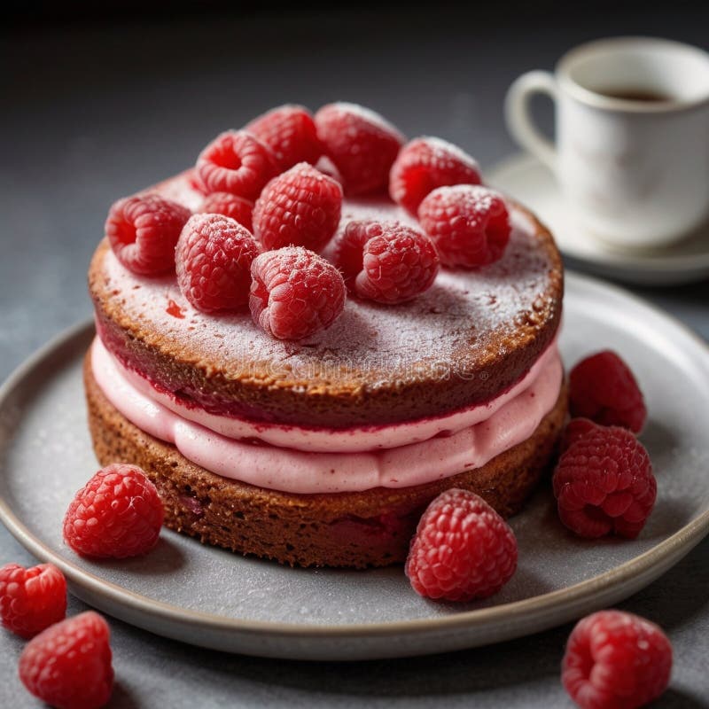 Delicious Tasty Raspberry Berry Fruit Cake Pie Stock Illustration ...