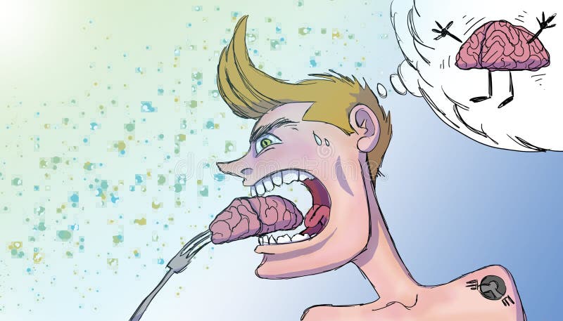 I Eat My Thoughts, Illustration Stock Illustration - Illustration of ...