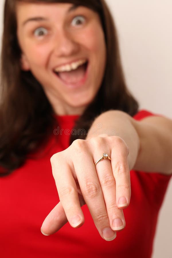 I am engaged! stock photo. Image of eyes, excited, happiness - 14517534