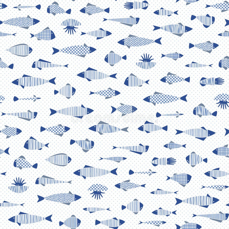 Pattern of the Fish of a Pretty Graphic Design, Stock Vector ...