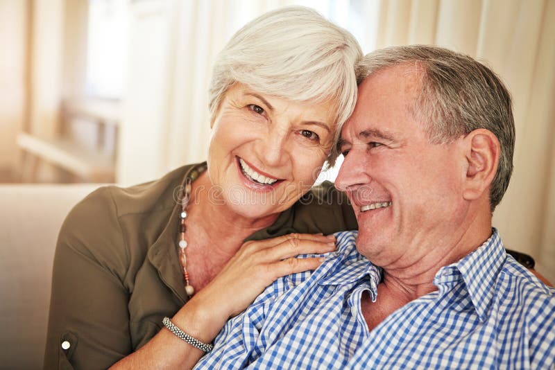 I Fall in Love Everyday. a Senior Couple at Home. Stock Image - Image ...