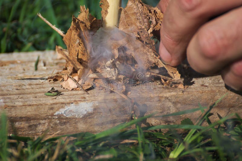 Generate Fire with Friction Stock Image - Image of pressure, success ...