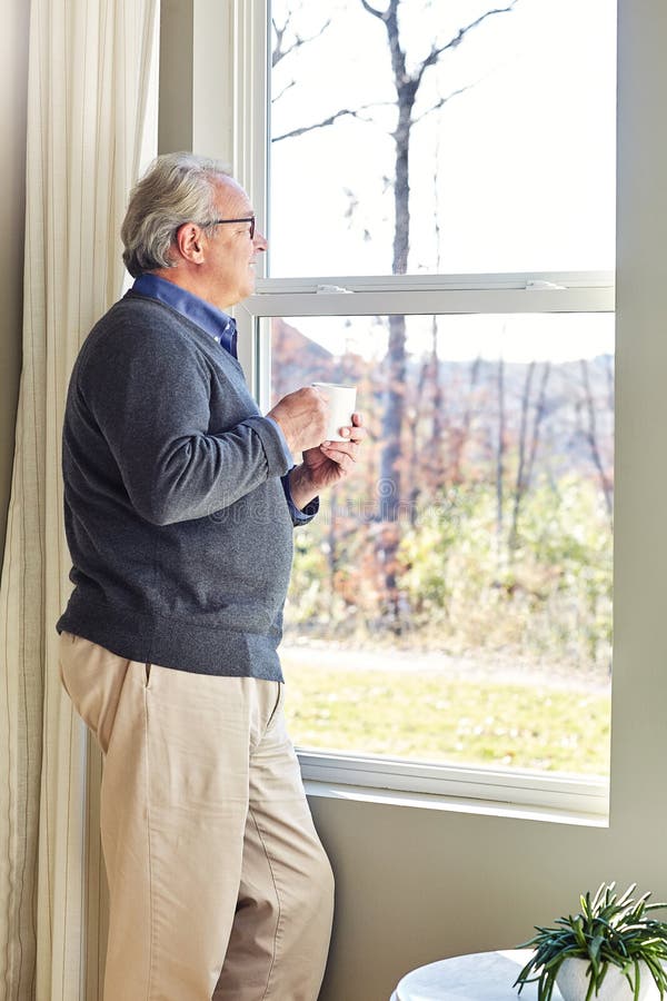 I Get the Best View Here. a Senior Man Relaxing at Home. Stock Image ...