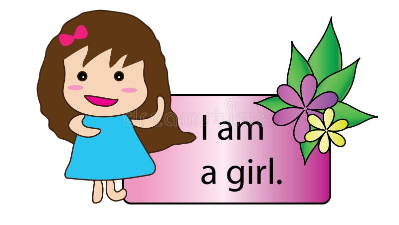I am a girl stock vector. Illustration of smile, vector - 62618328