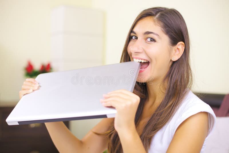 I am Going To Eat My Computer Stock Image - Image of angry, frustration ...
