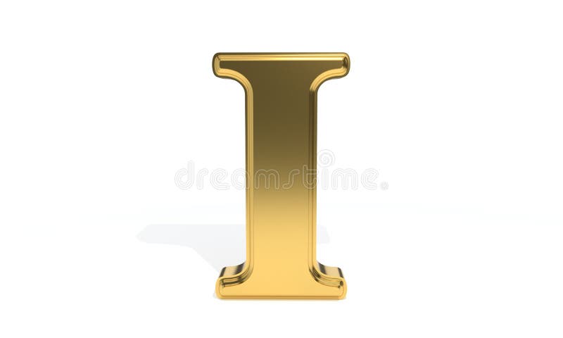 I Gold Colored Alphabet 3d Rendering Stock Illustrations – 7 I Gold ...