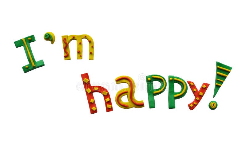 I am happy stock image. Image of variegated, letters - 67112747
