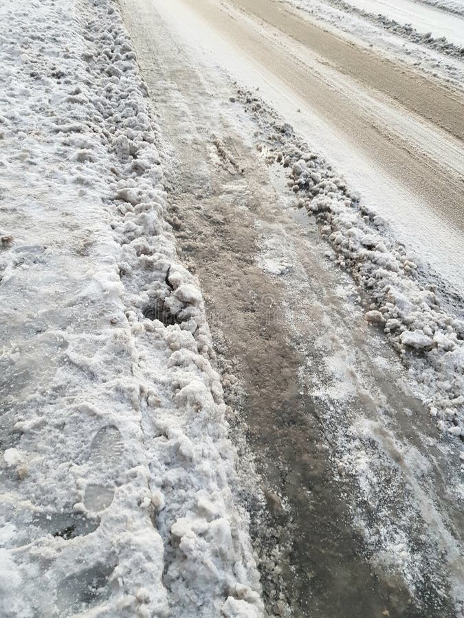 Bus Stop Slippery Ice Pavement Stock Image - Image of slippery ...
