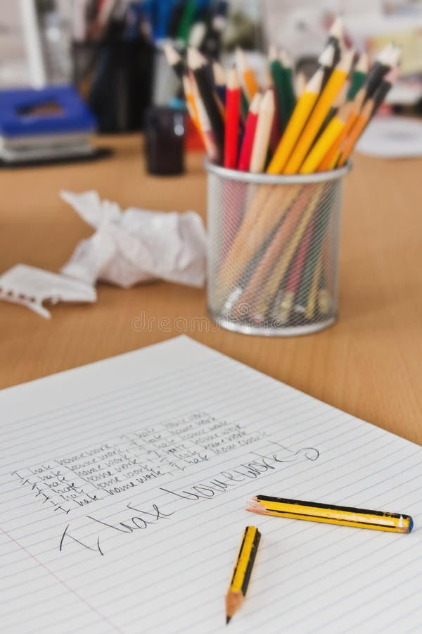 I hate homework stock photo. Image of assignment, pencil - 33530722