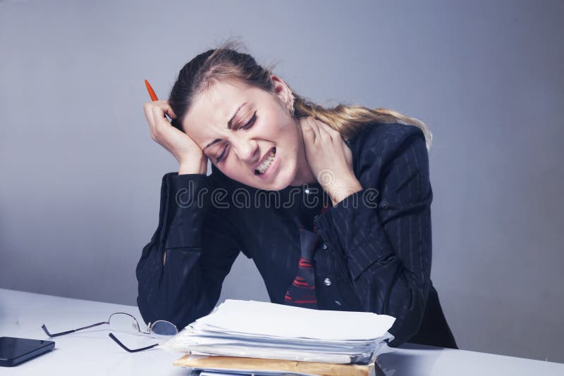 I Hate My Office Work. Office Hell. Woman Going Crazy with Work Stock ...