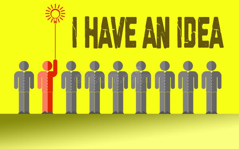 I Have an Idea, Flying Out from the Crowd Stock Illustration ...