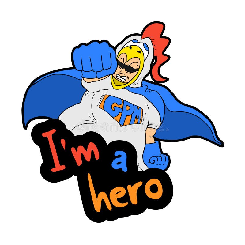 I am a hero message stock vector. Illustration of animal - 111225740