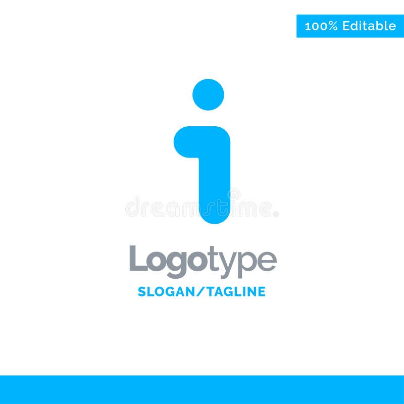 I, Info, Information, Interface Blue Solid Logo Template. Place for ...