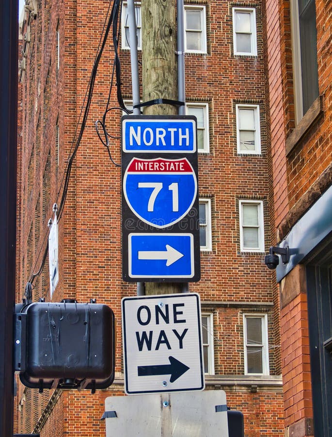 I-71 Interstate Sign in Downtown Columbus Oh Stock Photo - Image of ...