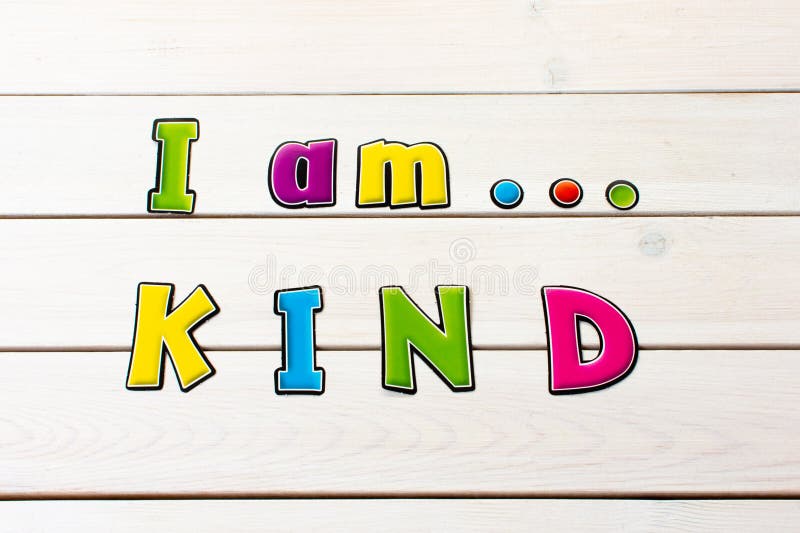 I am Kind. Positive Affirmation, Statement. Bold Neon Letters on White ...