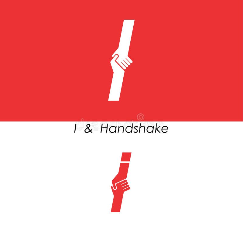I - Letter Abstract Icon & Hands Logo Design Vector Template.Teamwork ...