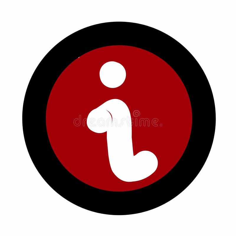 I Letter with Circle Round Black and Red Stock Illustration ...