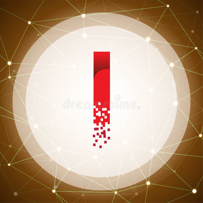 I Letter Data Tech Logo Concept with Tech Background. Letter with Data ...