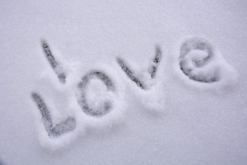 I Like. Declaration of Love in the Snow. Snowy Words of Love Stock ...